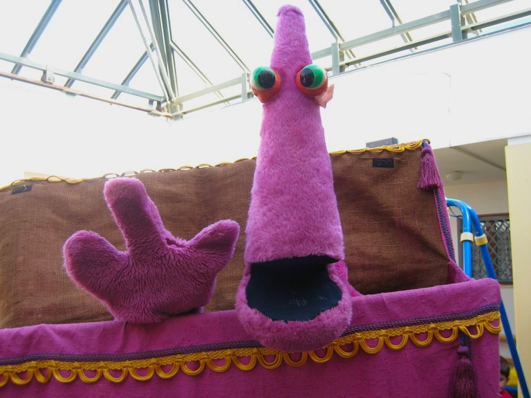 Meet the NIGHT VISION PUPPETS (tm) -- and the stage!